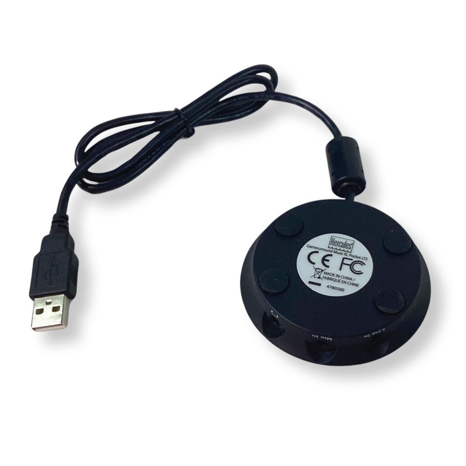Hercules Gamesurround Muse XL Pocket LT3 USB Sound Card with Headset ...