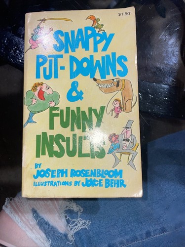 Snappy Put Downs & Funny Insults Paperback 1981 By Joseph Rosenbloom | eBay