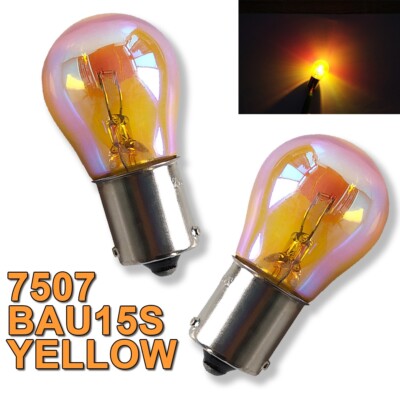 Clear Chrome Yellow Bulb Rear Signal Light BAU15S 7507 PY21W 150 degree ...