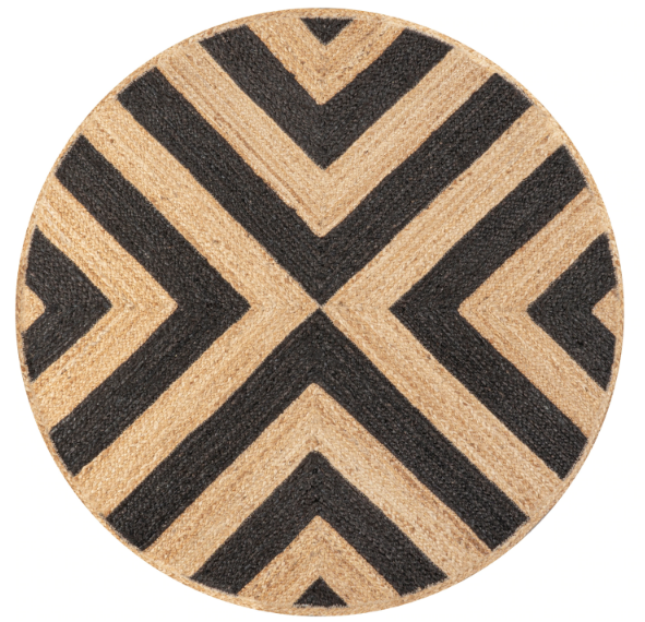 Round Rug Jute Cotton Braided Reversible Carpet Farmhouse Look Modern ...
