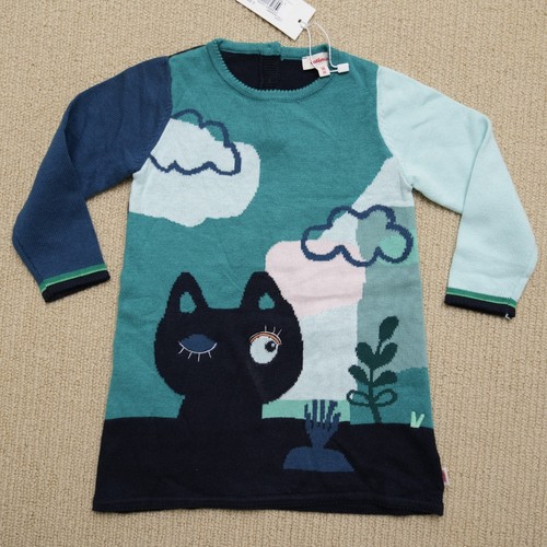 French designer Catimini Baby girl long sleeve Knitted cat Dress Size ...