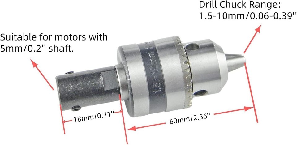 Mini Electric Motor 775 DC Motor 12V/24V with B10 Drill Chuck and Seat ...