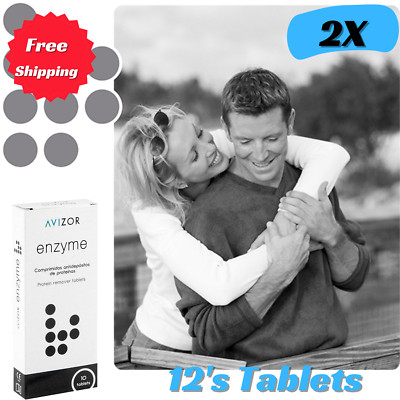 2 Boxes Avizor PRO-ENZYME Protein Remover Tablets 12's Contact Lenses ...