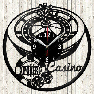Casino Theme Vinyl Record Wall Clock Decor Handmade 7041 | eBay