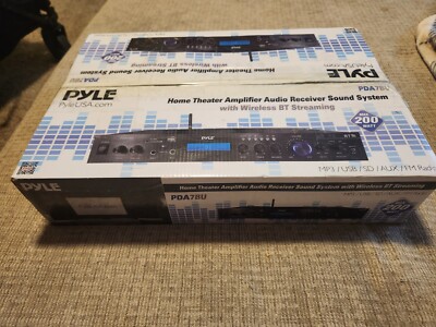 Pyle Home Theater Amplifier Audio Receiver 200W Digital AUX FM Antenna ...