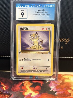 1999 Pokemon Jungle #56 Meowth 1st Edition CGC 9 Mint | eBay