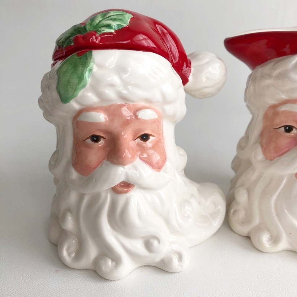 Vintage Spode Christmas Memories Ceramic Santa Head Cream and Sugar Set ...