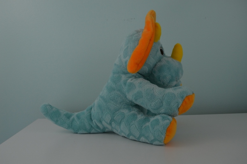 Hugfun Teal Blue Dinosaur Plush Stuffed Animal Orange Sparkly Hearts ...