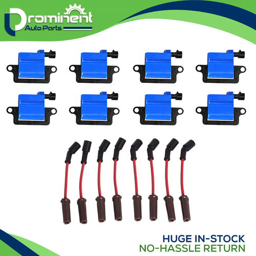 8 Pack Square Ignition Coil & Spark Plug Wire For Chevy GMC LS3 4.8/5.3 ...