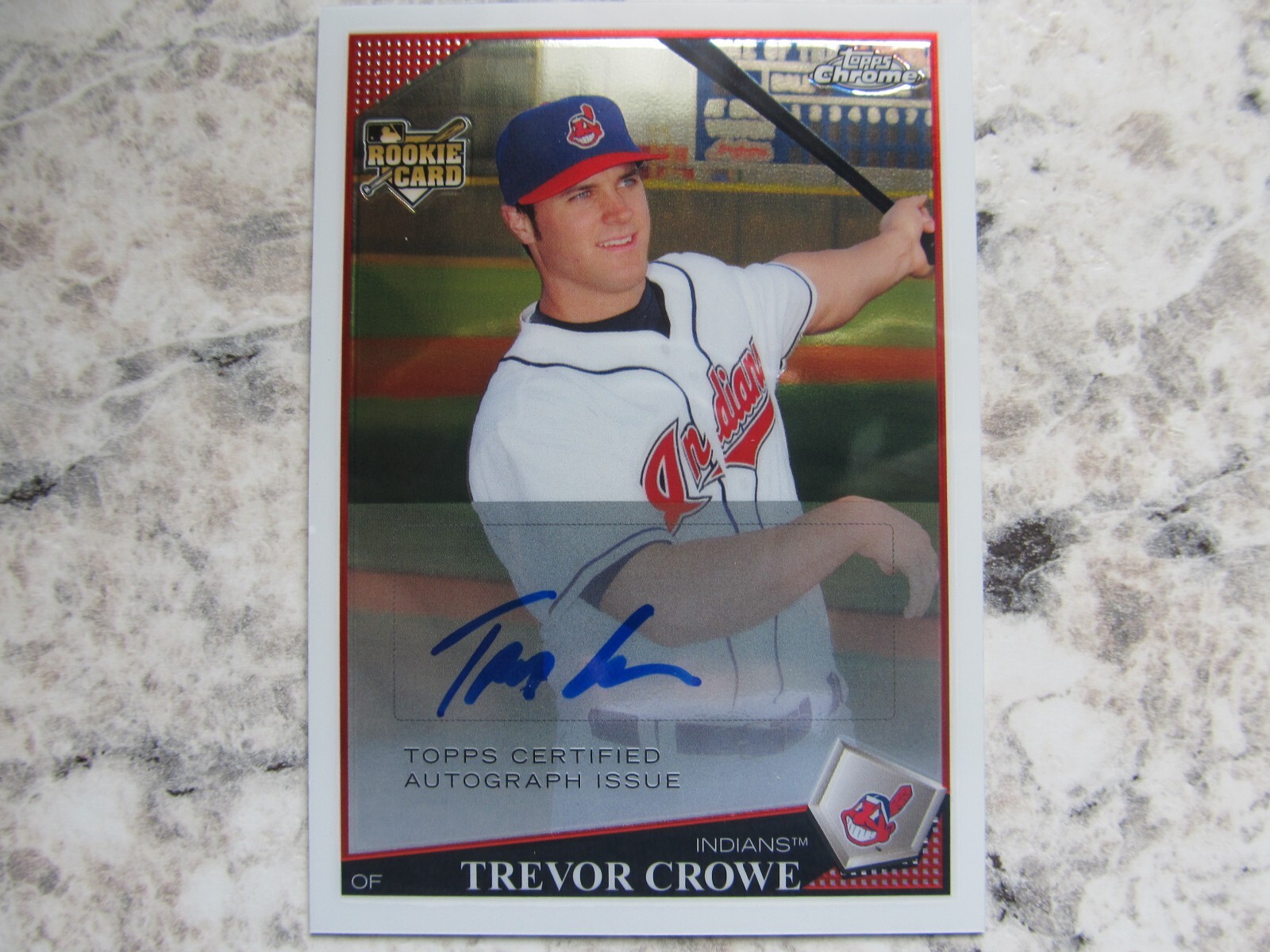 Indians Trevor Crowe Signed Autographed 2009 Topps Chrome Certified ...