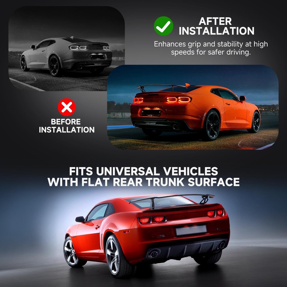 For Honda Civic Del Sol Coupe 55" Rear Boot Trunk GT Style Racing ...