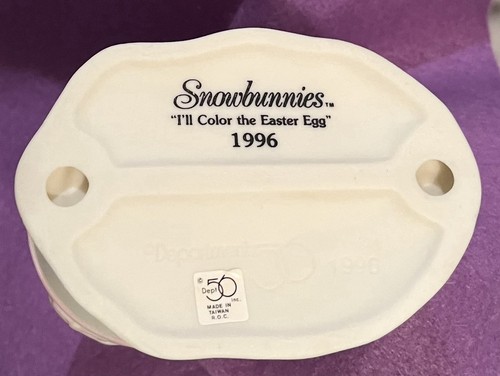 Dept 56 Snowbabies Snowbunnies “I’ll Color The Easter Egg” 1996” | eBay