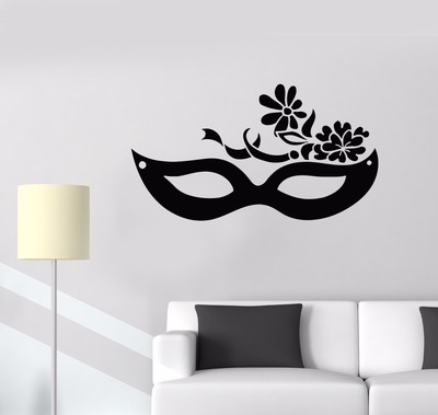 Vinyl Wall Decal Mask Carnival Masquerade Party Stickers Mural (587ig ...