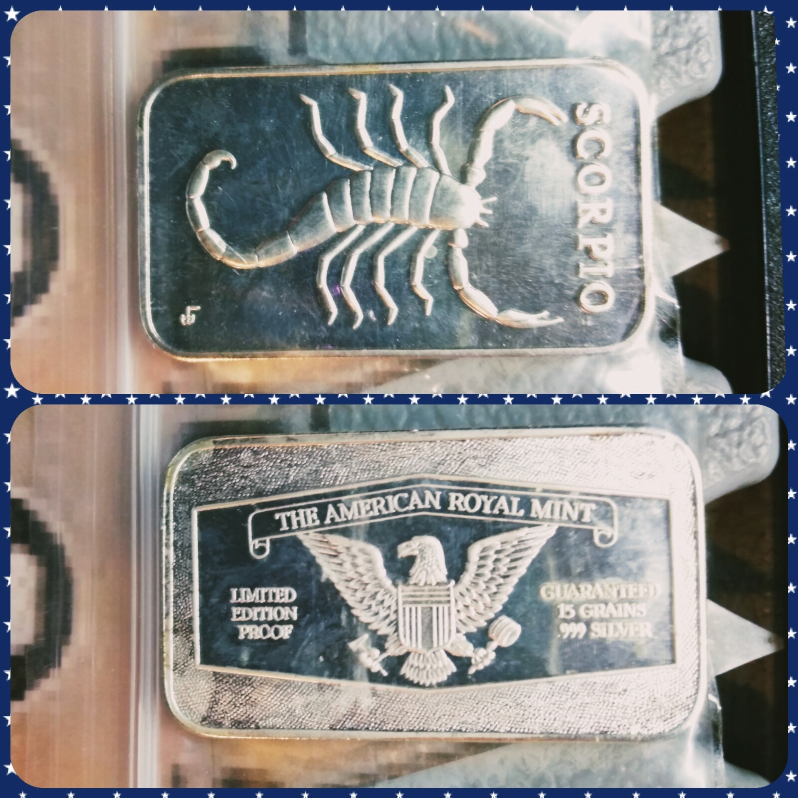 Rare American Royal Mint Scorpio Zodiac .999 15 Grains Silver Proof Art ...