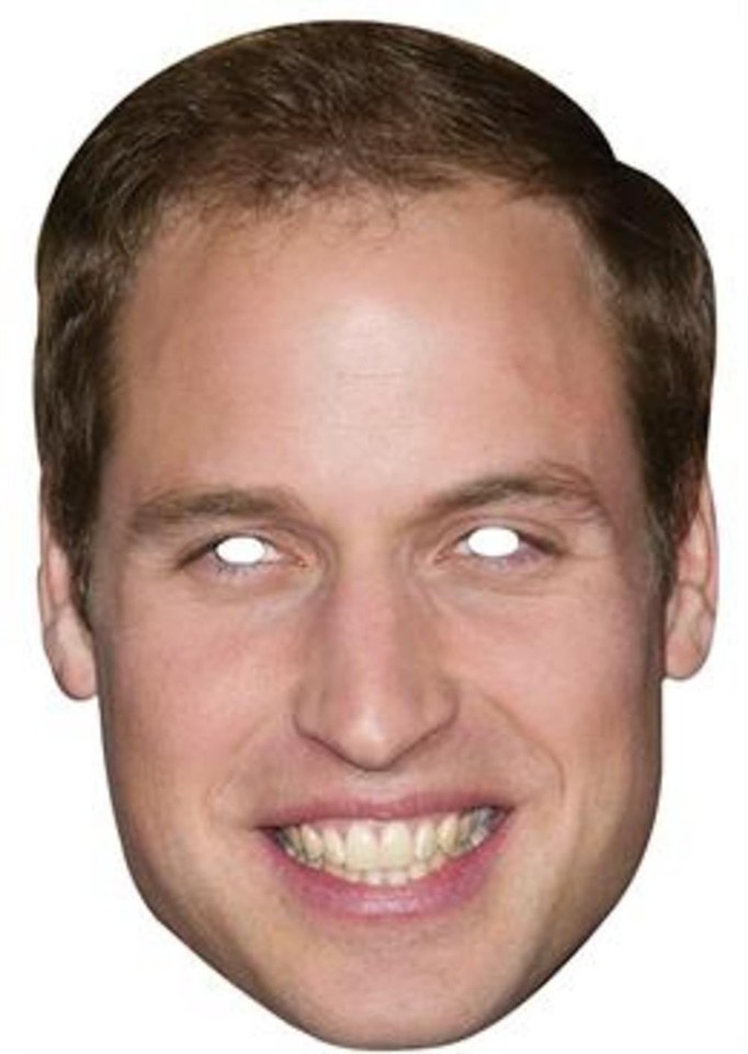 Prince William Face Mask Fancy Dress Royal Party Costume Coronation ...