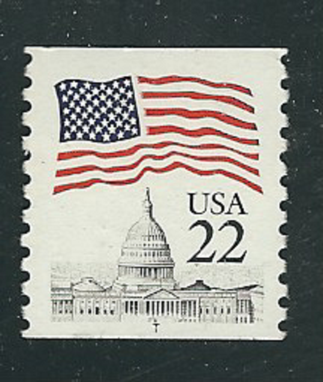 Scott # 2115....22 Cents...Flag Over U.S. Capitol...."T" At Bottom...20 ...