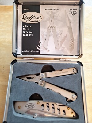 Sheffield Multi Function Tool Box Case Set. Includes Multitool, Knife & Case | eBay
