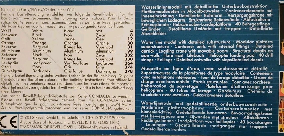 REVELL 1:200 Scale North Cormorant Off-Shore Oilrig 08803 Platform ...