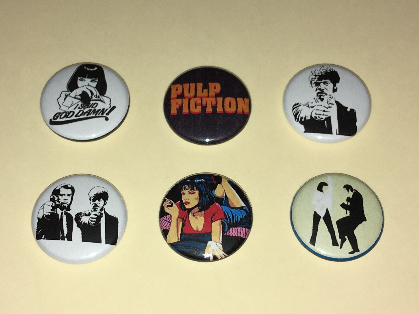 LOT OF 6 1" PULP FICTION MOVIE BADGE BUTTON PINS PINBACK [P244] | eBay