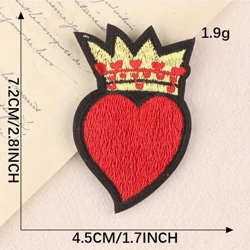 Iron-On Red Love Heart Embroidered iron on Patches select style | eBay