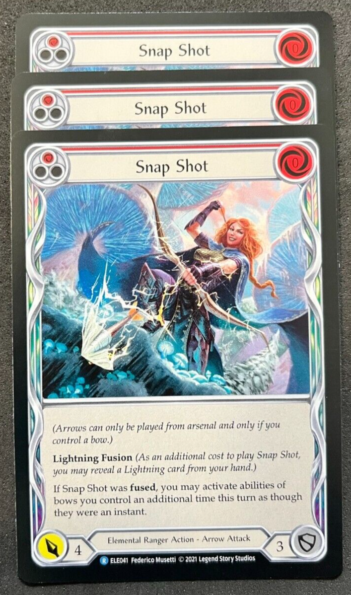 Flesh and Blood - Snap Shot Red x3 - ELE067 - 1st Edition - Rare | eBay