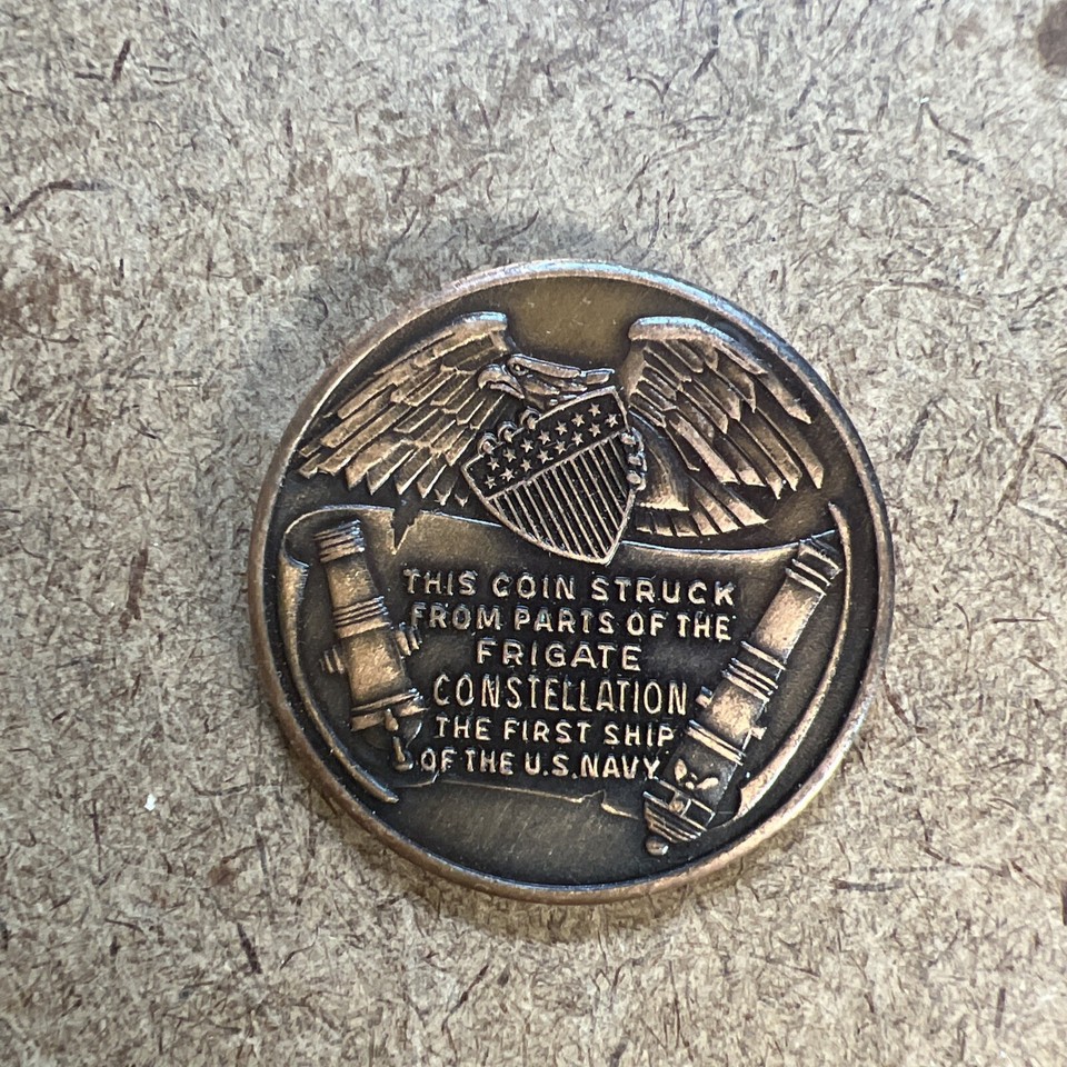 1797 US FRIGATE CONSTELLATION NAVY SHIP RELIC MEDAL BALTIMORE MD COIN ...