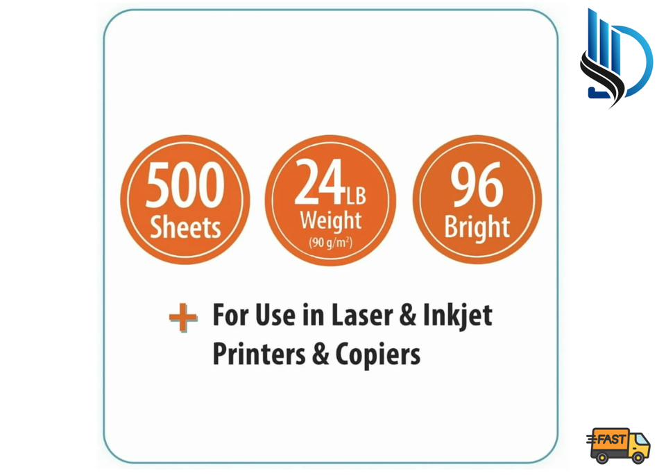 Premium Bright Paper, 8.5" X 11", 96 Bright, White, 24 Lb., 1 Ream (50 ...