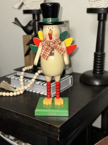 2009 Wooden Turkey Nutcracker with Top Hat LIMITED EDITION 14.5” | eBay