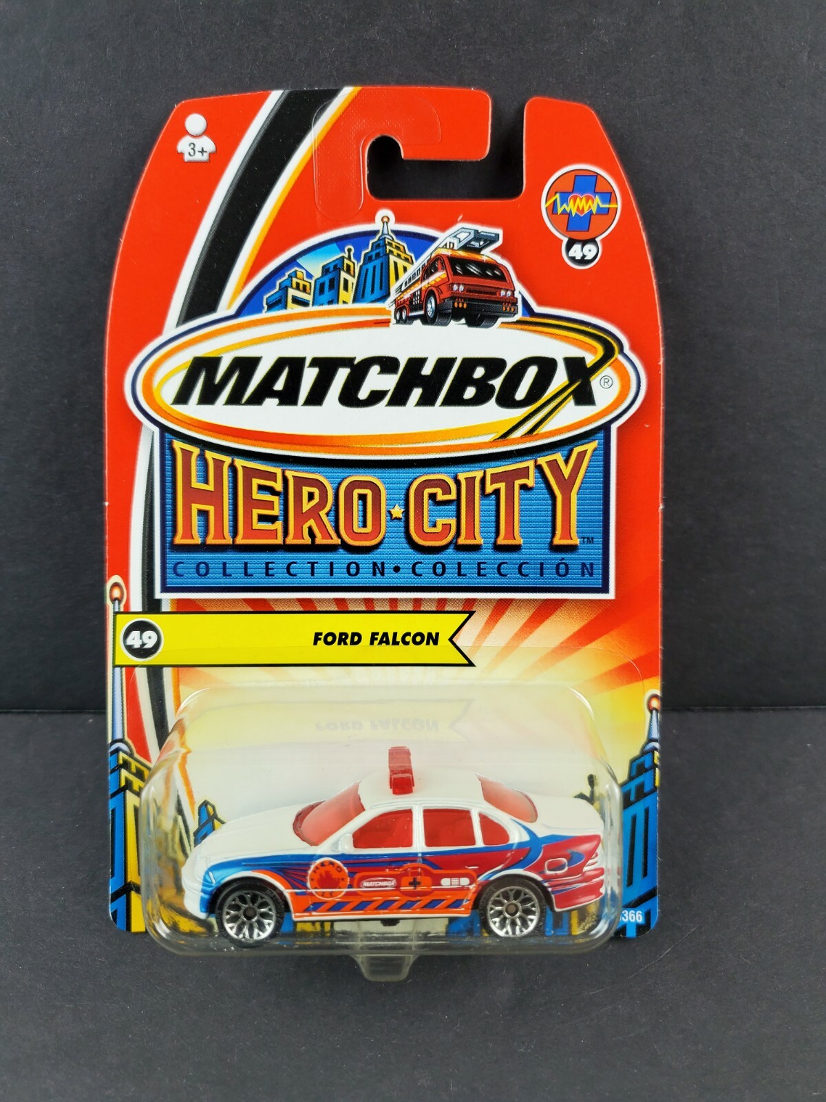 Matchbox 2001 Ford Falcon Police Emergency Car Hero City B5366 Mattel ...