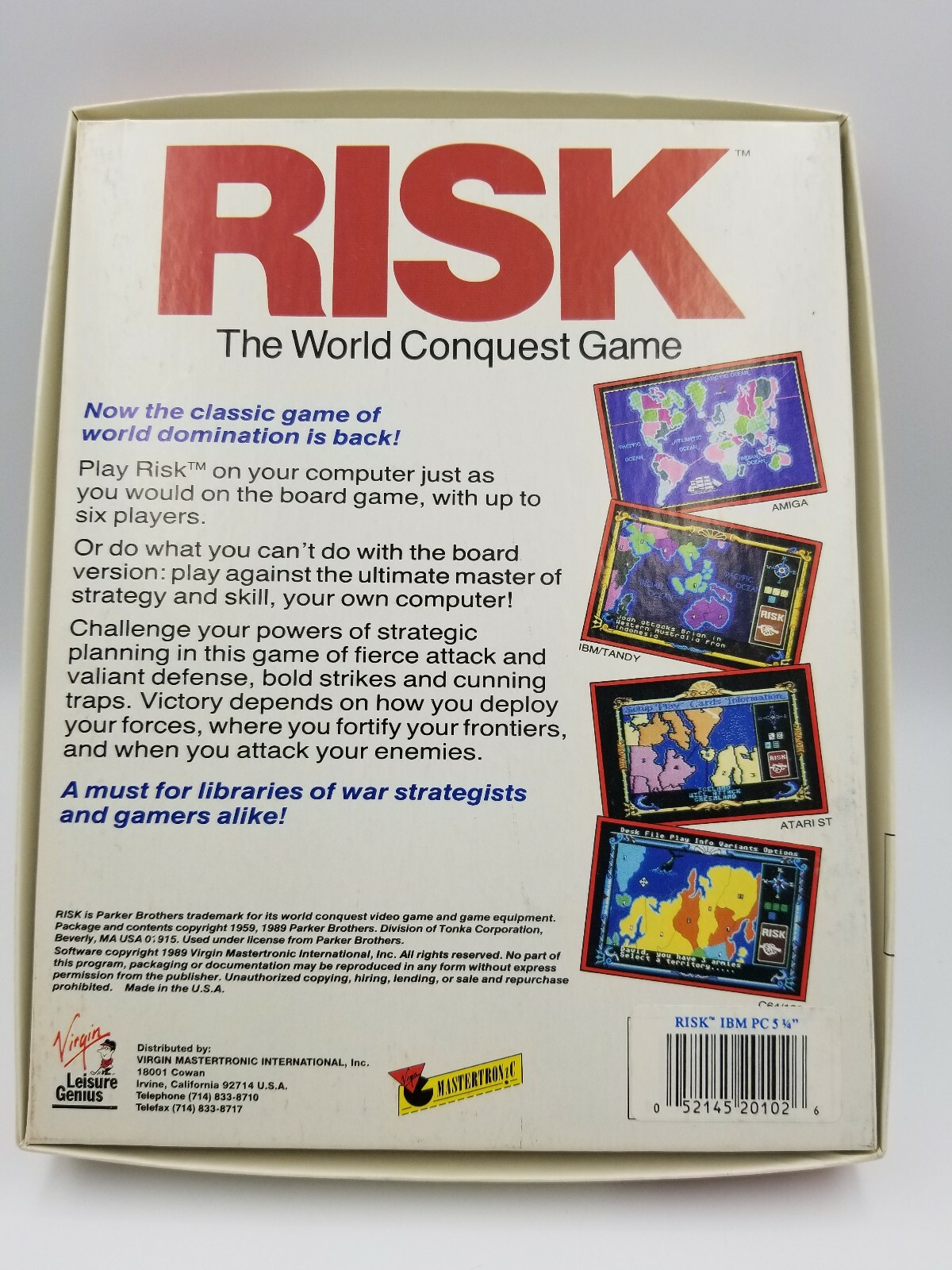 Risk IBM PC Game on 5.25" disks with box, no manual | eBay