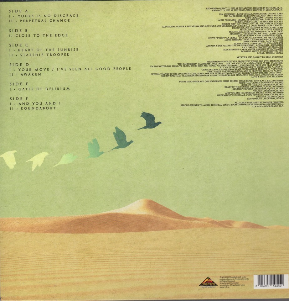 JON ANDERSON & BAND GEEKS triple LP: LIVE PERPETUAL CHANGE/ Frontiers ...
