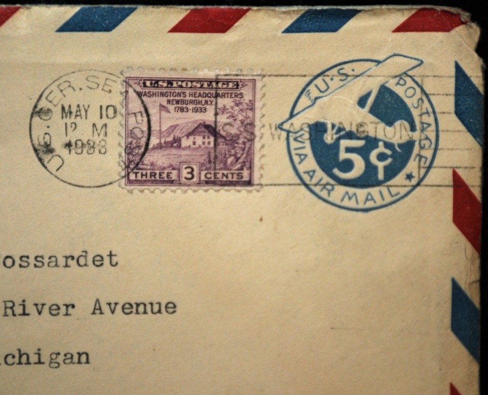 1933 CACHET FIRST VOYAGE S.S. WASHINGTON N.Y. TO EUROPE 8c U.S. GER ...