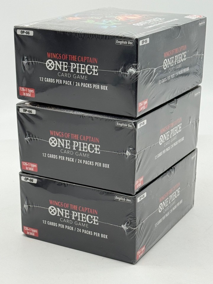 Lot of (3) One Piece English OP-06 Wings of the Captain Booster Boxes ...