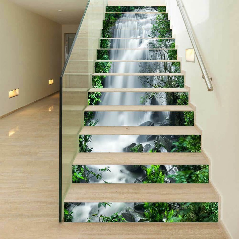 13pcs 3D Stair Riser Staircase Sticker Vinyl Photo Mural Decal Scenery ...