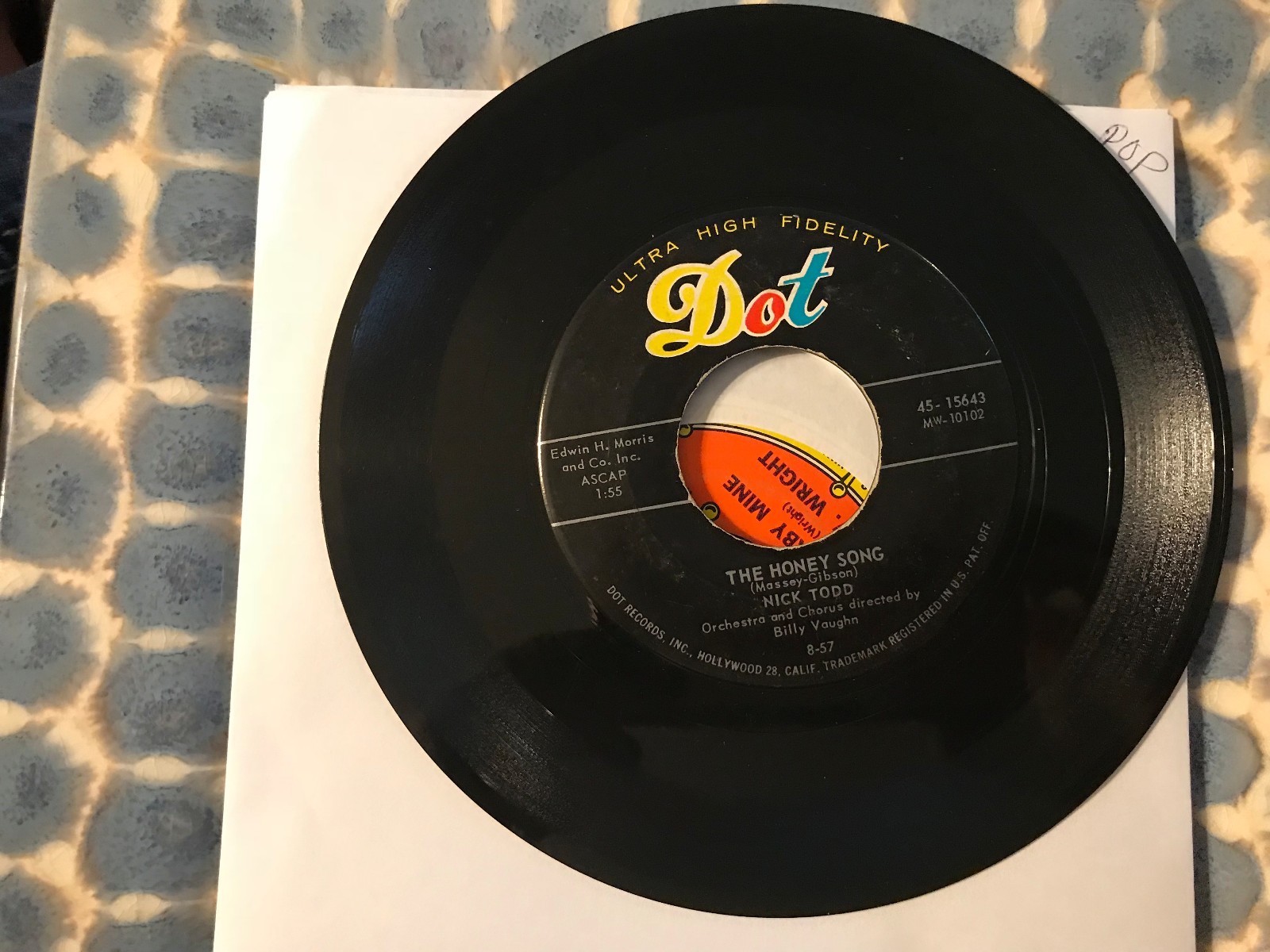 POP 45 RPM RECORD - NICK TODD - DOT 45-15643 | eBay