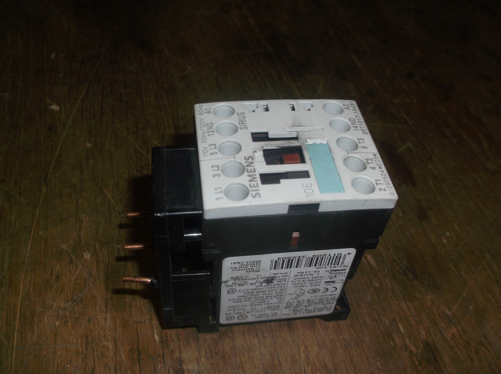 Siemens 3RT1017-1AK61 Contactor G/090504 E05 110V 120V *FREE SHIPPING ...