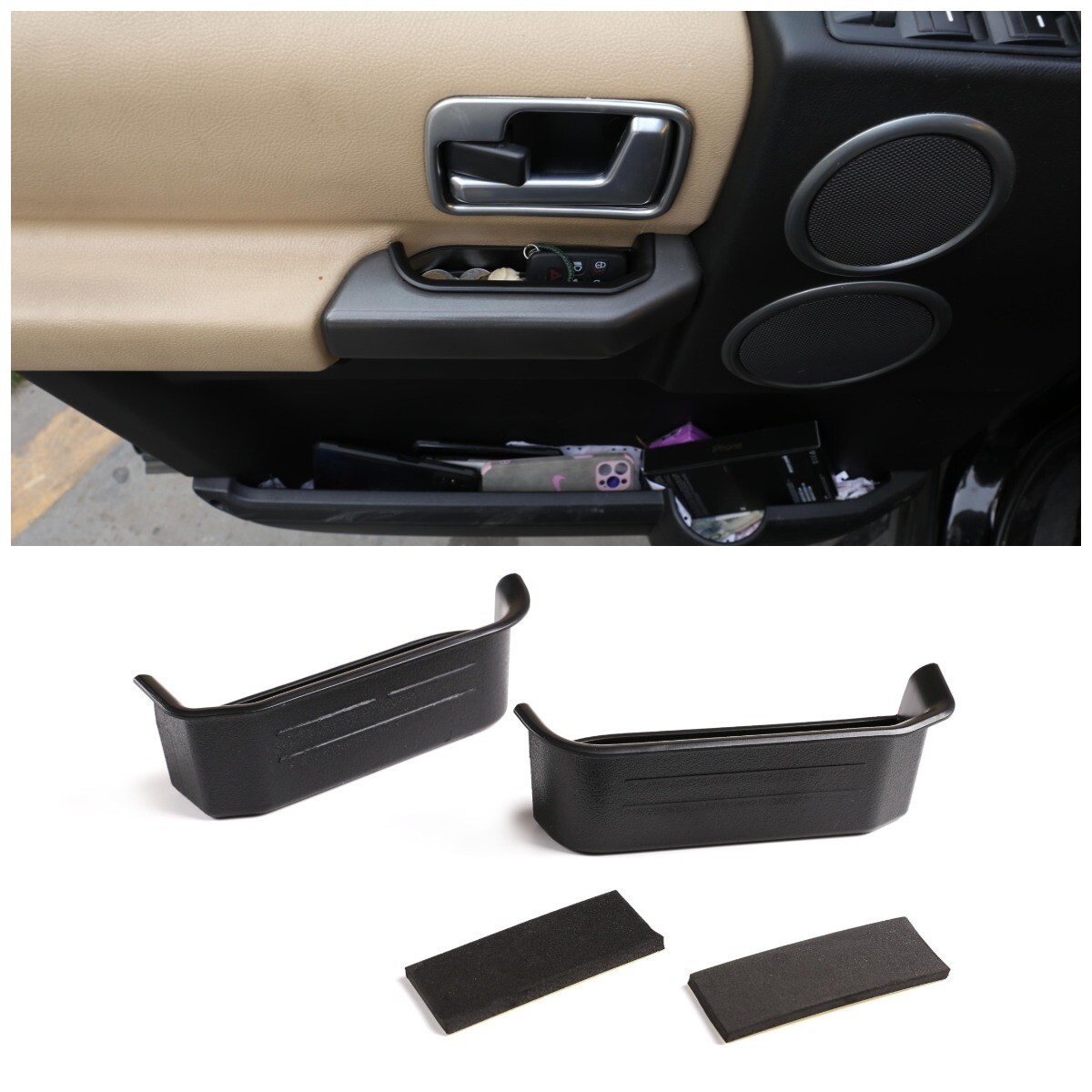 ABS Car Door Storage Box Organizer Tray For Land Rover Discovery 3 LR3 ...