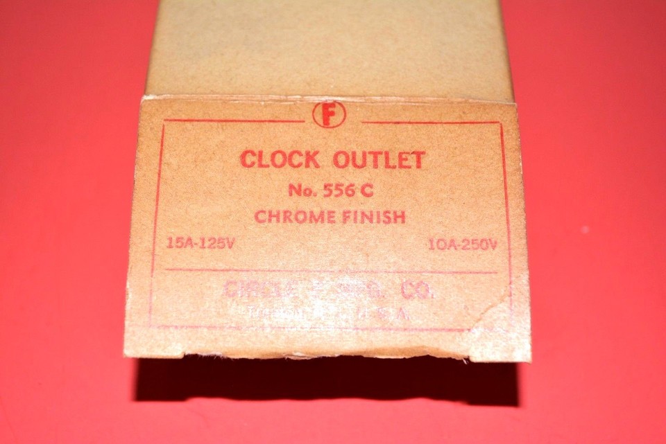 VINTAGE Electrical CLOCK Outlet RECEPTACLE Flush Mount CHROME NEW IN ...