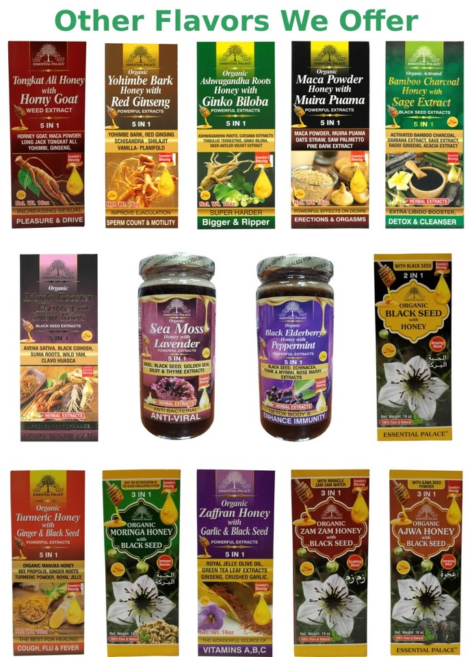 Essential Palace Organic Turmeric Honey With Ginger & Black Seed 5 IN 1 ...