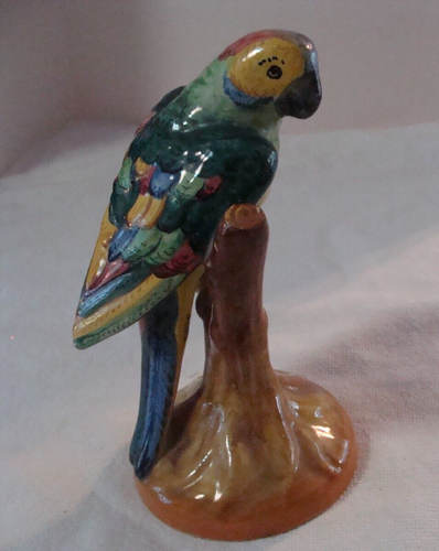 Vintage 7" Hand Painted Porcelain/Ceramic Parrot Figurine Statue Italy ...