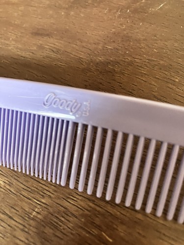 Vtg Goody Purple Plastic Hair Comb Made in USA Wide Pocket Unbreakable ...