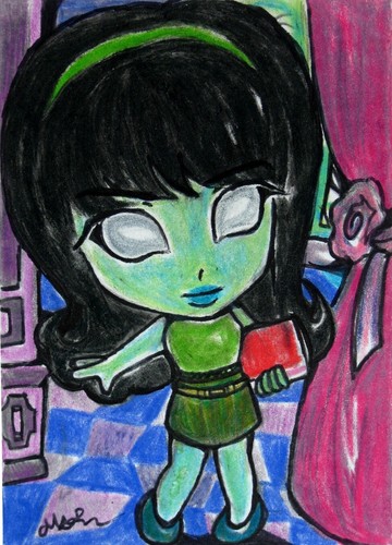 Monster High MH Scarah Screams Banshee Chibi Anime Sketch Card Drawing ...