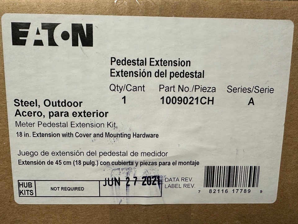 NEW EATON 1009021CH RV Park Power Pedestal Extension Kit 18" with Cover ...