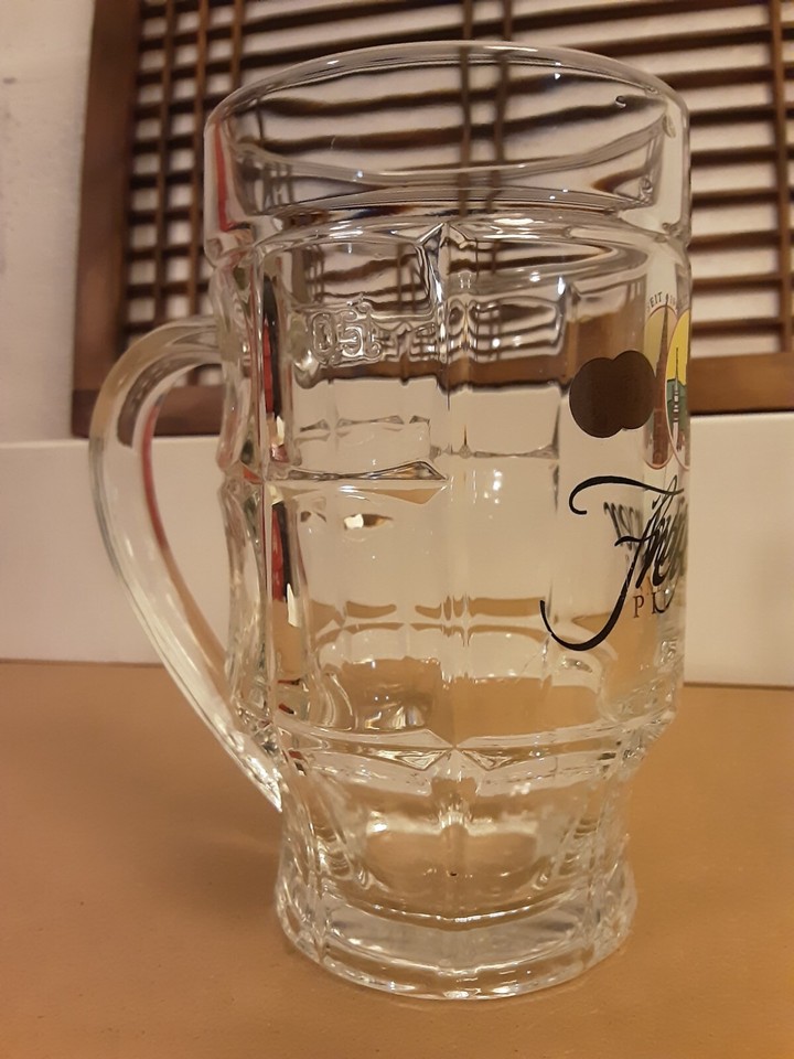 Huge 0.50L Freiburger Pilsner Logo Heavy Beer SAHM Glass Mug Style Germany HTF | eBay