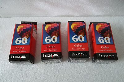 Lot-4 Lexmark 60 Color Ink Cartridges Z22 Z705 IJ600 Z12 Z715 17G0060 ...