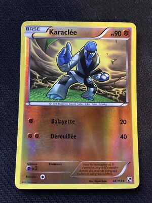 KARACLEE REVERSE - POKEMON 62/114 NOIR ET BLANC DE BASE EXCELLENT ETAT ...