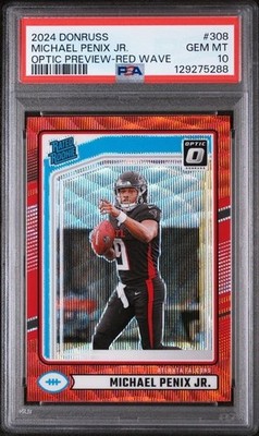 2024 Donruss Optic Preview Red Wave #308 Michael Penix Jr. PSA 10 (RC ...