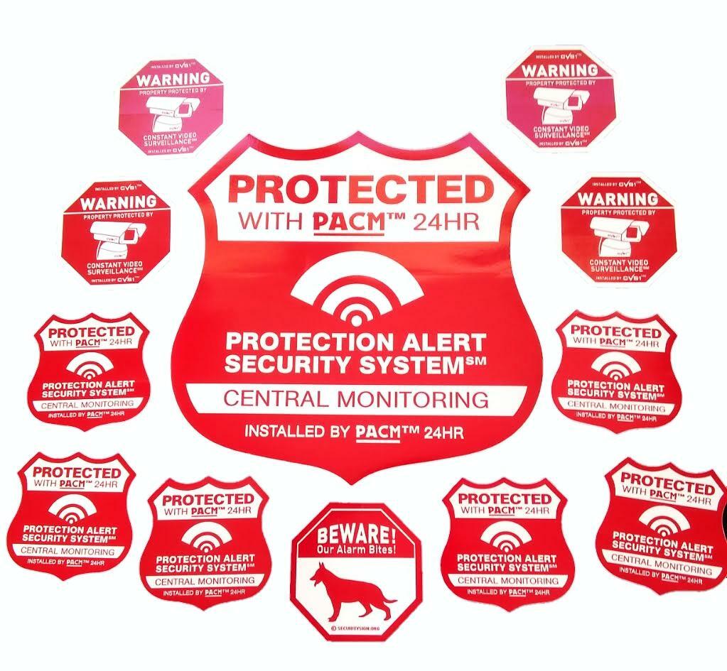Alarm System Decal Set! Security Alarm Warning Camera Decals See Store ...