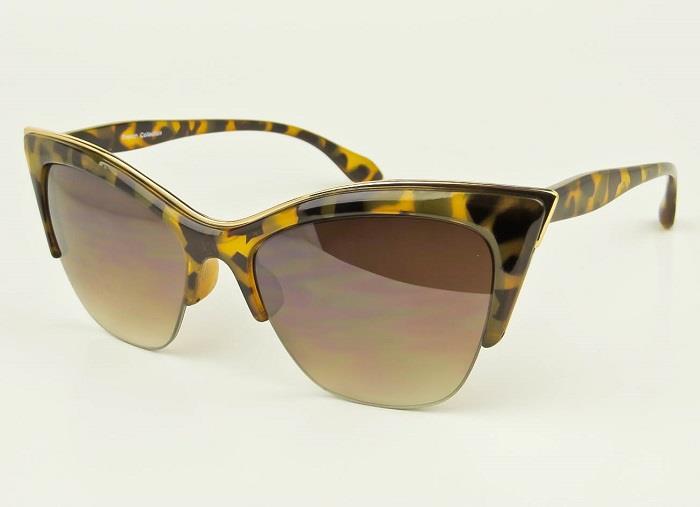 Cat Eye Semi Rimless GOLD Rim RITA Tryst PinUp Razor Big Mosaic ...