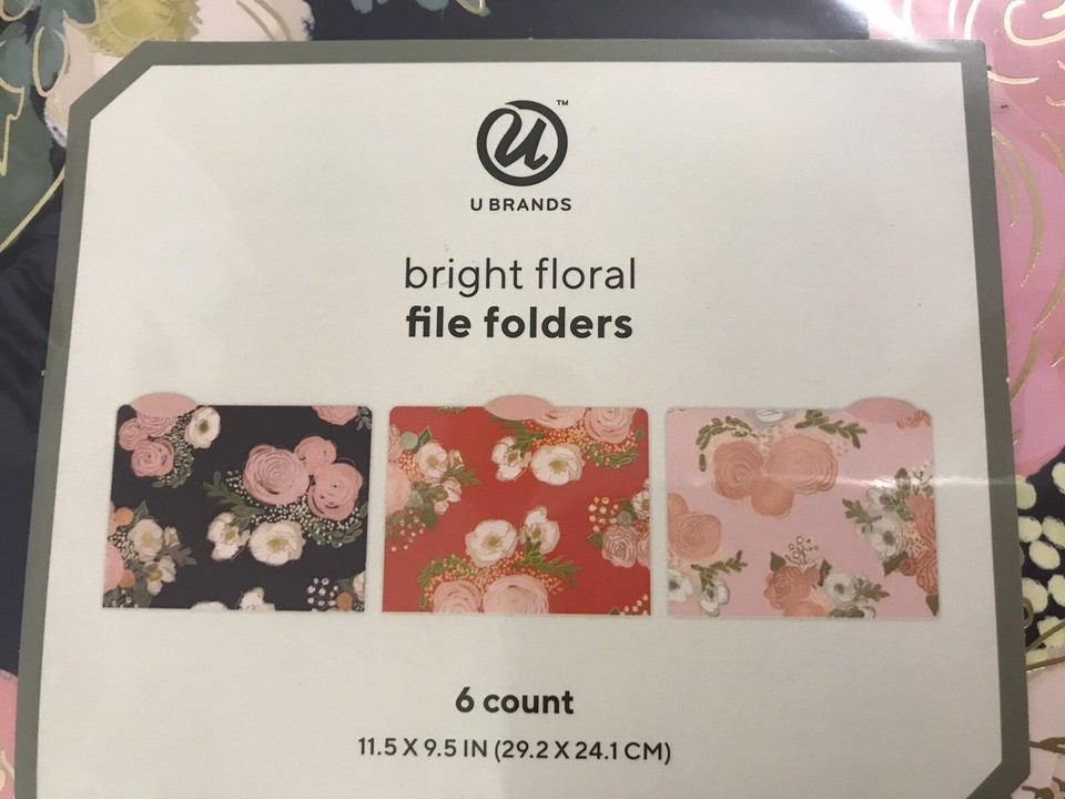 Ubrands Bright Hanging Floral File folders, 6 Count 11.5x9.5 IN | eBay